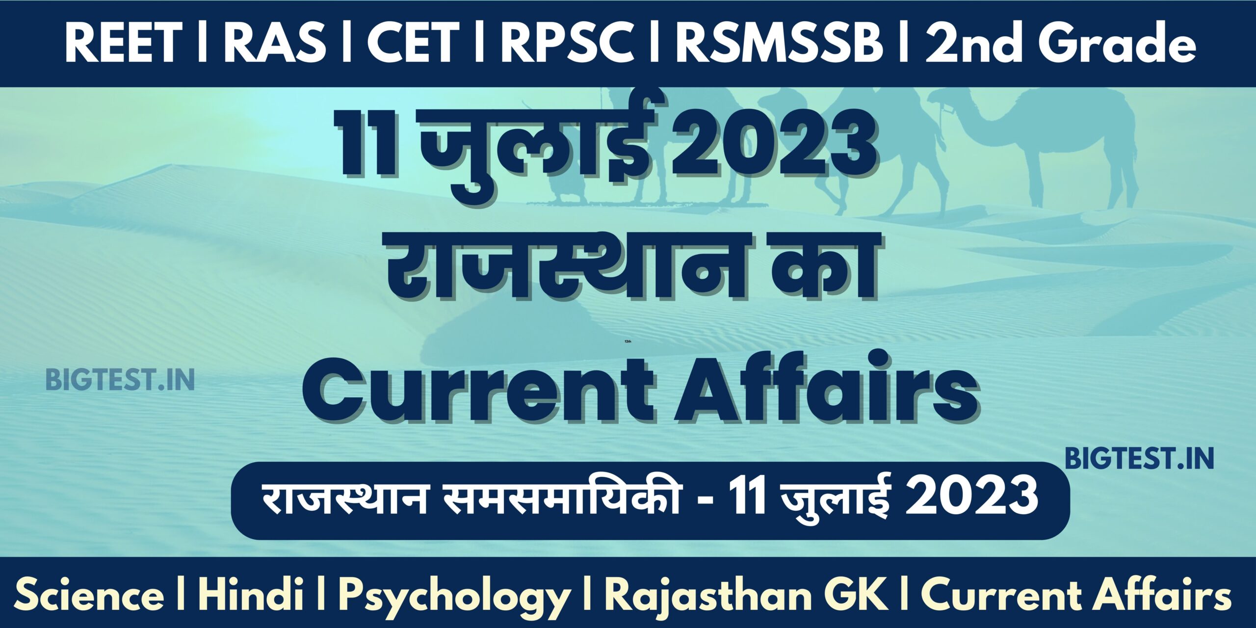 11 July 2023 Rajasthan Current Affairs in Hindi - Rajasthangyan.in